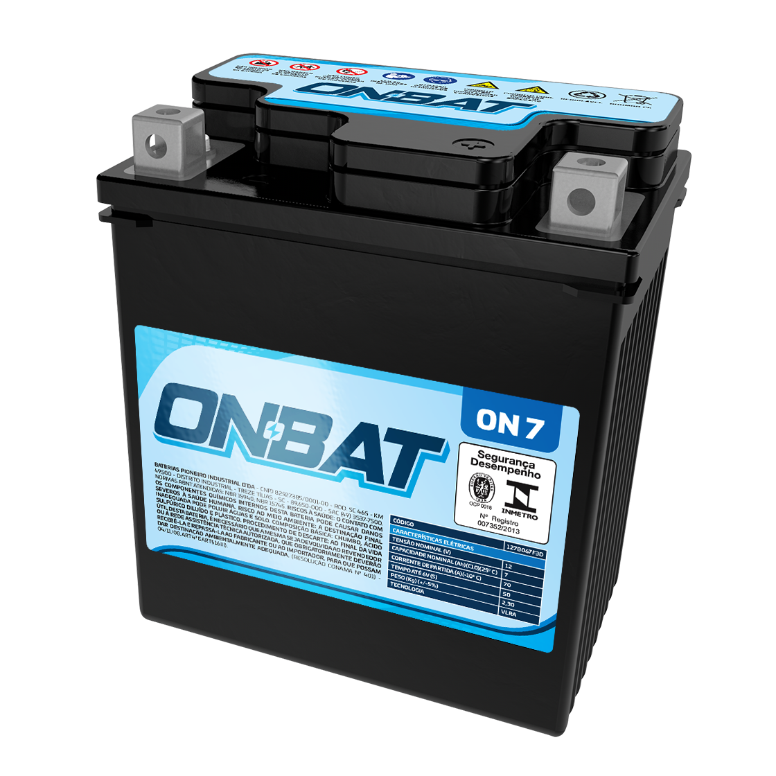 Bateria Onbat On 7 - 7Ah - Redemoto